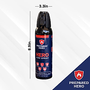 Prepared Hero Fire Spray - Mini Fire Extinguishers for House, Car, Garage - Kitchen Small Fire Extinguisher for Home, Made in USA, 100% Organic - Compact, Portable & Easy to Use, Non-Toxic - 1 Pack
