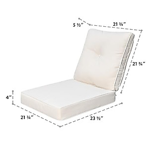 Harlie & Stone Outdoor Seat Cushion, Patio Chair Cushions, Outdoor seat Cushions Set of 2, Replacement Cushions for Outdoor Furniture, Outdoor Chair Cushion, 22 x 22 Outdoor Cushions - Beige