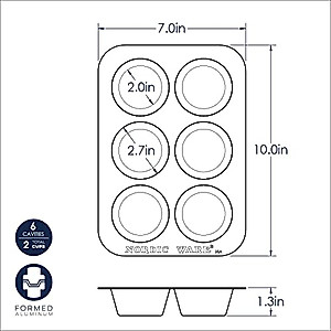 Nordic Ware Naturals Ovenware Compact Muffin Pan, Silver