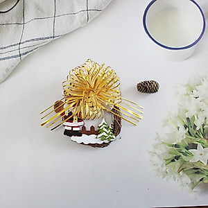 8Pcs Pull Bows,Large 6 Inch Pull Bow Present Wrapping Gold Pull Bow for Gift Wrapping Baskets Wedding Christmas Decorations (Gold)