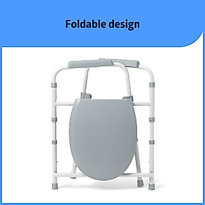 Medline 3-in-1 Aluminum Elongated Commode Seat, 350 lbs. capacity, for Seniors, Elderly and Adults