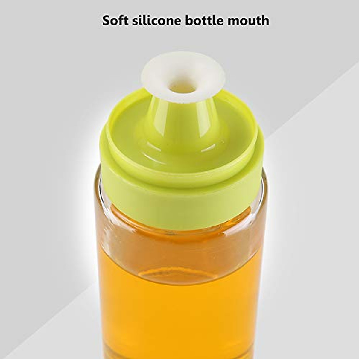 BONA FIERER 2 Pack Oil/Vinegar Cruet Glass Olive Oil Dispenser Bottle Set for Kitchen Cooking Oil Container - Non-Drip Spout, Air-Tight Cap-170ML/5.75OZ (Black)