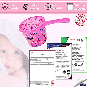 Sevi Baby Bath Rinse Cup, Certified Bath Water Scoop, Baby Shampoo Rinser, Baby Bath Mug Made from BPA-Free Safe Material, (1250 ml / 42.2 oz) - Made in Turkey (Pink) (Pink)