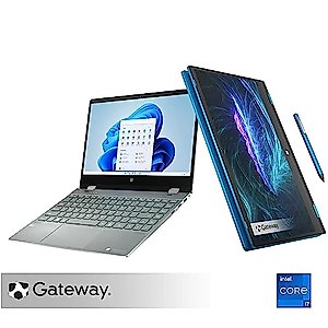 Gateway 2-in-1 Elite Notebook, 14.1" Touchscreen IPS FHD Display, 11th Gen Intel Core i7-1165G7, 8GB RAM, 1TB SSD, Backlit Keyboard, THX Spatial Audio, 2MP Camera, WIFI6, USB-C, Win 11 Pro