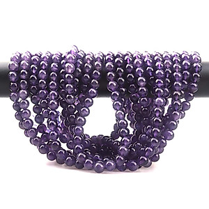 ICAI Beads 4mm Natural Amethyst Stone Round Loose Stone Beads for Jewelry Making DIY Crafts Design 1 Strand 15" APPR.98-100pcs
