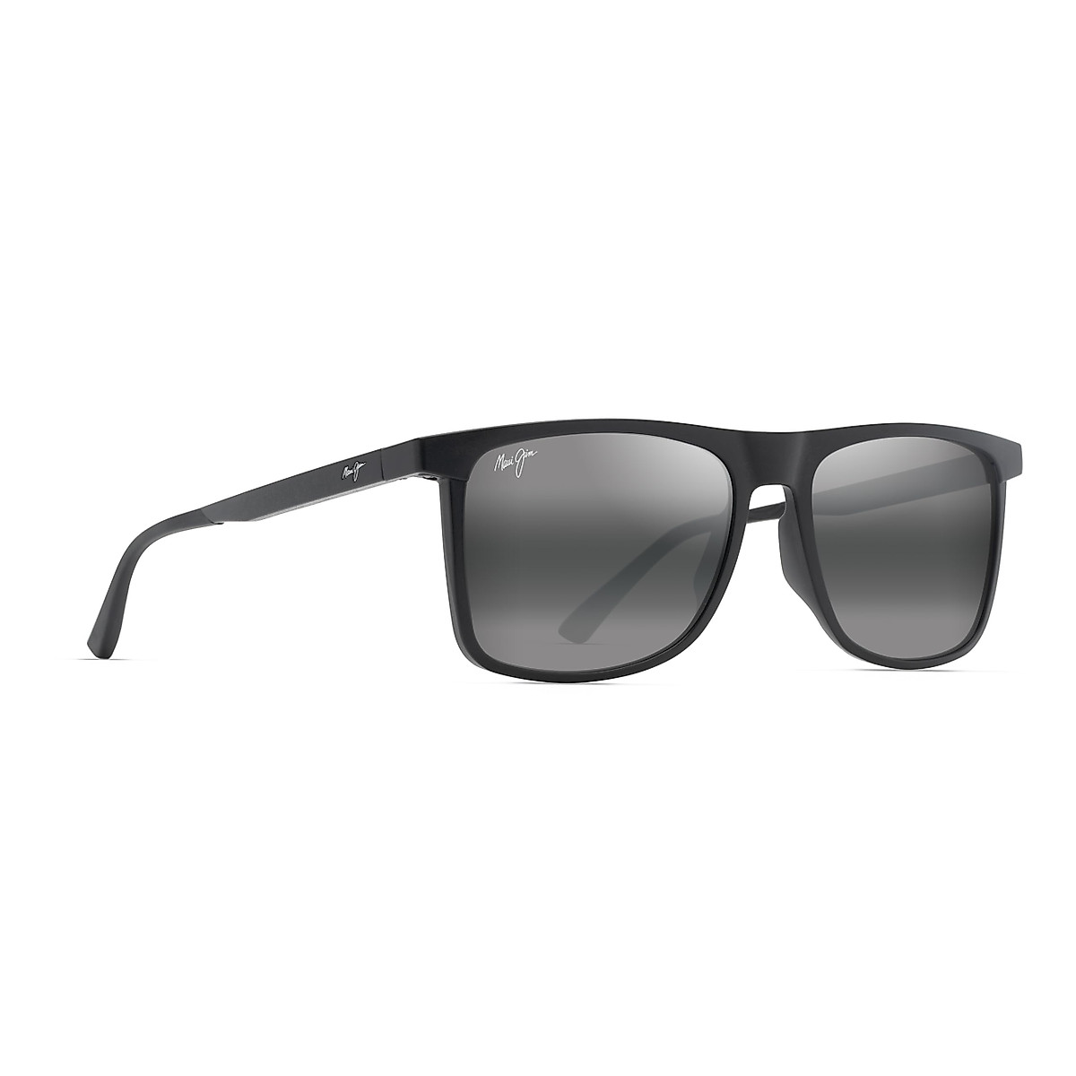 Maui Jim Makamae Square Sunglasses, Matte Black/Neutral Grey Polarized, Extra Large