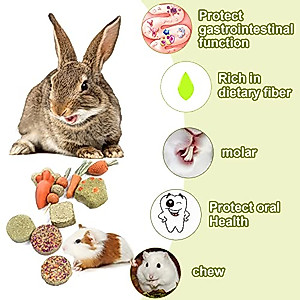 X-pet Rabbit Treats Guinea Pig Toys and Treats Bunny Chew Toys, Chinchilla Molar Toys, Timothy Hay Carrot Suitable for Guinea Pig, Hamster Chinchilla Rabbit Teeth Grinding and Chews