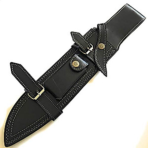 16.5" long custom handmade leather sheath for 10"—10.5" blade boeie knife