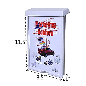 Set of 6, Outdoor Literature Dispenser for 8.25 x 11 Pamphlets with Clear Front Panel, Hinged Top Lid, Semi-Waterproof Brochure Holder for Wall Mount - Plastic, White