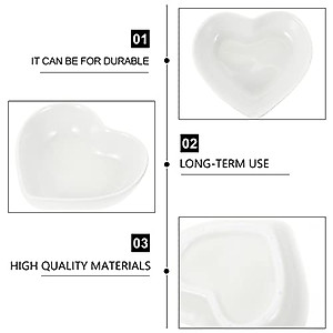 Anneome 6pcs Chip Shaped Decorative Multipurpose Bowl Nuts Japanese Heart Condiment Droies Sushi White Tray Appetizer Porcelain Sauces Ceramic Cookie Dip Wedding Holder Decoration