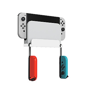 EJGAME Switch OLED White Steel Mount,Wall Mount Bracket Compatible with Nintendo Switch and Switch OLED-White