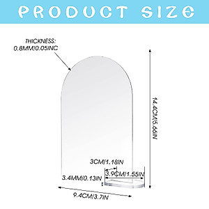 10 Sets Arch Acrylic Table Sign Clear Acrylic Table Numbers DIY Blank Acrylic Sign with Stand Arched Table Signs for Wedding Meetings Events Restaurant Office