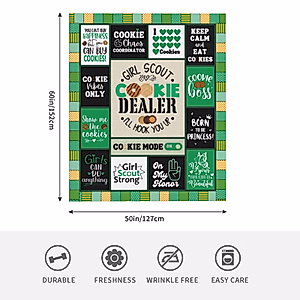 Girl Scout Gifts for Christmas, Xmas Gifts for Girl Scout, Girl Scout Cookie Sign Gifts, Girl Scouts Gifts, Girl Scout Bridging Gift, Girl Scout Cookies Gifts Throw Blanket 60 x 50 Inch