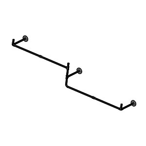 STARKOO Industrial Pipe Clothes Rack, 71inch Wall Mounted Garment Clothing Bar, Closet Storage,Hanging Bar,Heavy Duty Black Steel Iron for Laundry Room