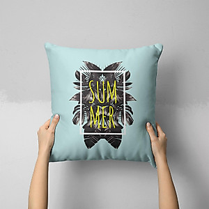 iiRov Summer Design Ink-Fuzed Decorative Throw Pillow - Mint Summer Time