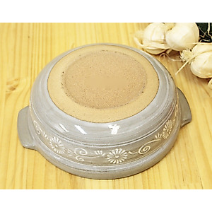 Yukimashima Deep Earthenware Pot, No. 6, For 1 Person (Approx. 7.5 inches (19 cm))