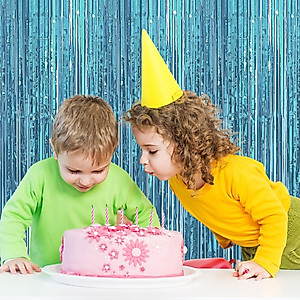 2 Pack 3.2ft x 8.2ft Foil Fringe Curtain Backdrop Metallic Tinsel Foil Fringe Curtains Party Decorations Silver Tinsel Streamer Backdrop Photo Booth Props for Birthday Graduation Baby Shower Wedding