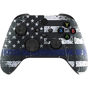 Custom Modded Rapid Fire Controller for Xbox Compatible with All Shooter Games (Blue Line Flag)