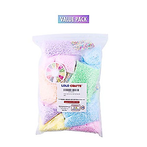 Slime Foam Beads Floam Balls – 18 Pack Pastel Microfoam Beads Kit 0.1-0.14 inch (90,000 Pcs) Micro Colors Rainbow Fruit Beads Craft Add ins DIY Kids Ingredients Flote Microbeads Sprinkles Supplies