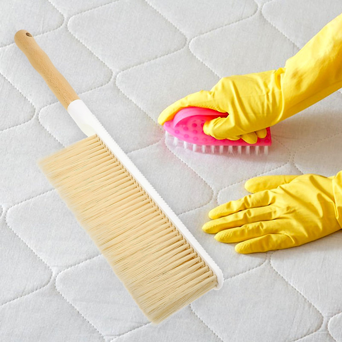 SEWOART Dust Brush Cleaning Brush Soft Bristle Hair Brush Soft Brush Hair Broom Brush Grubber Whisk Brooms Hand Broom Car Brush Sand Brush to Clean Brush for Cleaning The Pet Beige