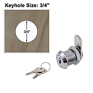 WOOCH Cabinet Cam Lock, 5/8 Inch Keyed Alike Cam Locks Secure File Drawer Door Mailbox Tool Box Dresser RV Cylinder Replacement Lock Hardware, Fits on 1/2" Max Panel Thickness (4 Pack)