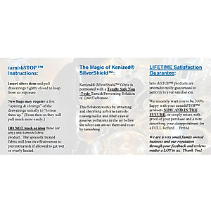 TarnishSTOP, USA Made, 13"x10”, Luxury Anti-Tarnish Cloth Bag for Silver Storage, Silverplate, Sterling, Flatware, Jewelry - Keep Polished Silver Gleaming - Highest Quality & Rich Tuxedo BLACK Design