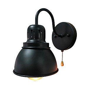 KARAOT Gooseneck Wall Lights E27 Retro Barn Wall Lamp Shade Rustic Loft Wall Sconce Industrial with Pull Cord Switch Fixture Lighting Lamp Shade for Bedroom Cafe Bar Restaurant Office