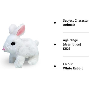 Bunny Toys Interactive Electronic Pet Toys Bunnies Can Walk and Talk, Easter Plush Stuffed Bunny Toy Walking Rabbit Educational Toys for Kids, Interactive Bunny Hopping Wiggle Ears Twitch Nose(White)