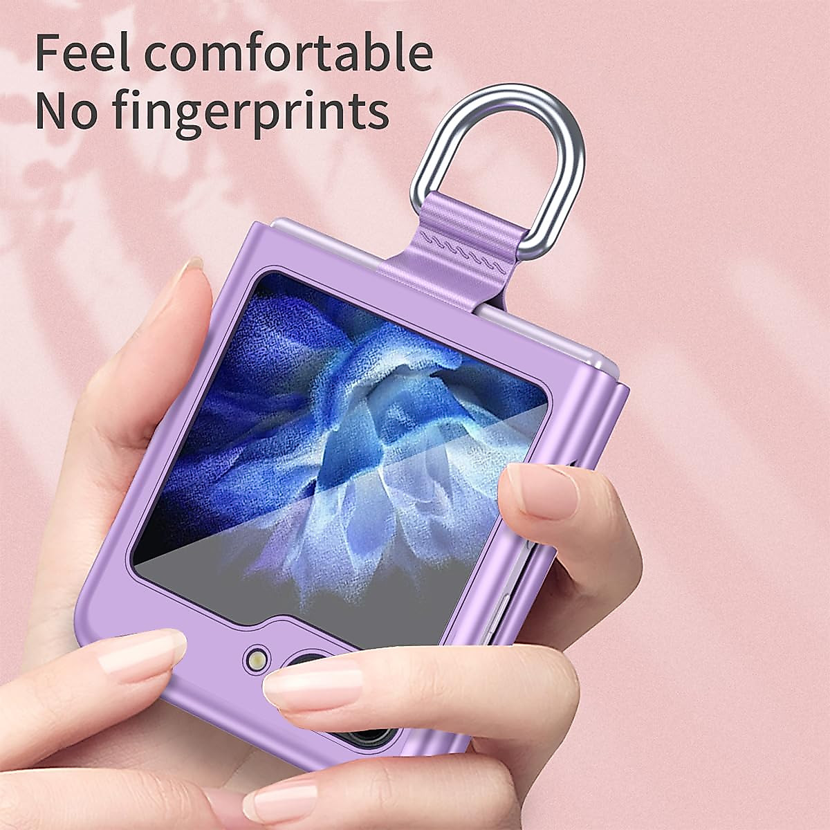 Kowauri for Samsung Galaxy Z Flip 5 5G Case with Ring,Slim Anti-Fall Shockproof Protective Phone Cover Case for Samsung Galaxy Z Flip 5 5G 2023 (Purple)