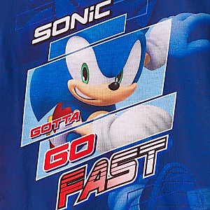 Sonic The Hedgehog Boys Pajamas for Kids 4 Piece Sleepwear Sets for Boys Pajama Bottoms and Sleep Shirts Red-blue