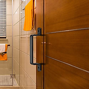 BJBJJIU 2 Pcs Sliding Barn Door Handles, Black 7.4" Gate Handles Hardware, Garage Door Pull Handles for Interior Outdoor Sliding Barn Garages Closet Shed Drawer Doors Gate Pull Handles