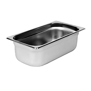 Soro Essentials- Third Size 4" Deep Stainless Steel Anti-Jamming Steam Table Pan 24 Gauge- Chafer Food Pan Stackable Anti-Jam Steam Pan for Hotel Restaurant Supplies Party Buffet Event Catering