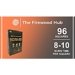 Fire Starter Cubes - 96 Pack | Long Burning Fire Starters for Campfires | Charcoal Starter Made from Wood Fibre and Wax | Up to 10 Minutes Burn Time