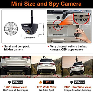 DoHonest Backup Camera HD Waterproof Night Vision Metal Rear View Reverse Cam for Car Truck Pickup RV Van SUV P31