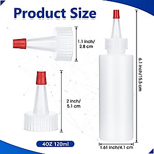 Foaincore 50 Pcs 4 oz Plastic Small Squeeze Bottles BPA Free Empty Squirt Bottle Safe Small Sauce Bottles Ketchup Condiment Bottles Plastic Bottles for Icing, Cookie Decorating, Oil, Arts and Crafts