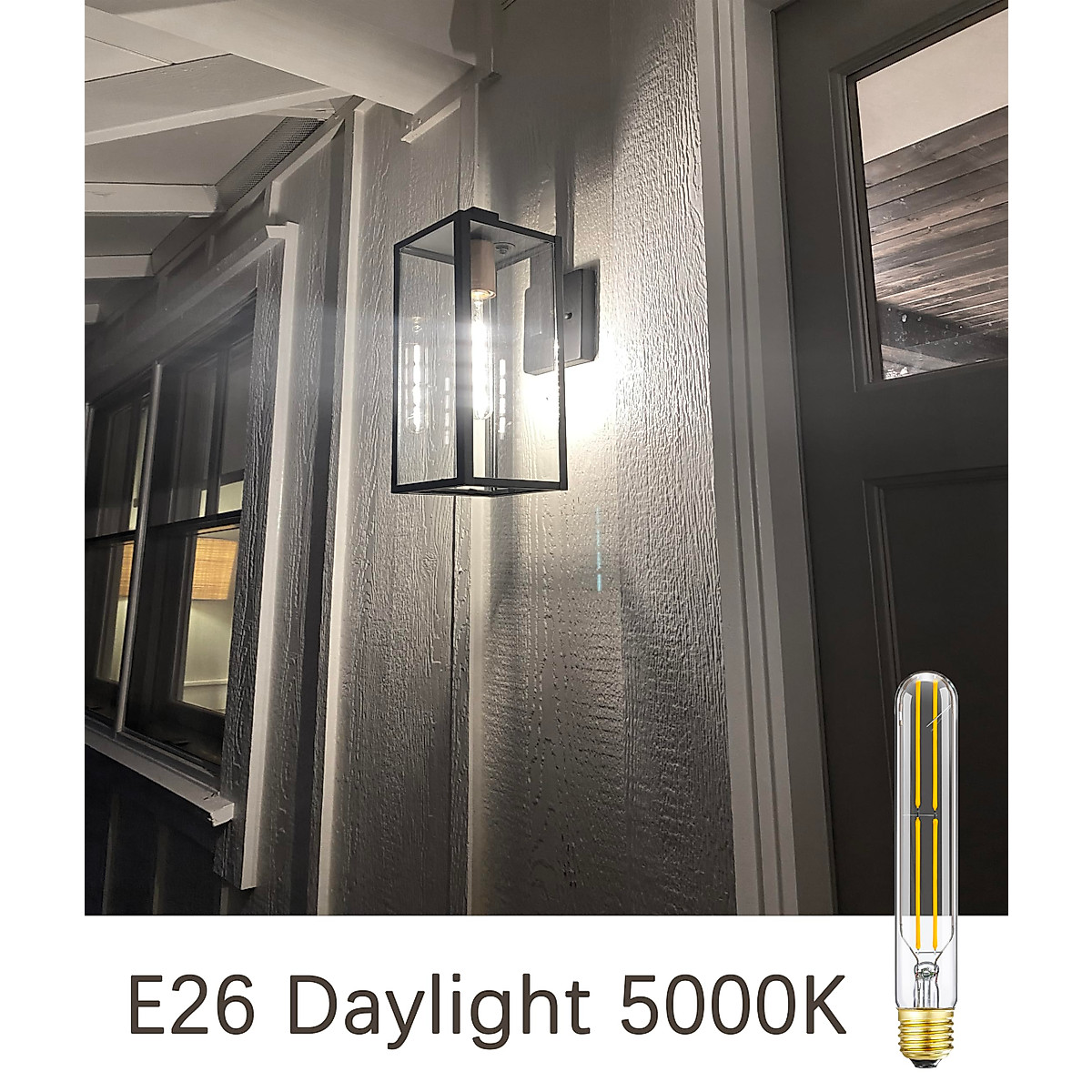 HOMOSUM Dimmable E26 Light Bulbs 6W Equal 60 Watt Edison LED Light Bulb AC120V Daylight 5000K 60W 600LM T10 LED Bulb Medium Base E26 LED Bulb Pack of 4 (7.3 Inch 6w=60w 5000k Clear)