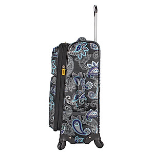 LUCAS Designer Luggage Collection - Expandable 24 Inch Softside Bag - Durable Mid-sized Ultra Lightweight Checked Suitcase with 4-Rolling Spinner Wheels (Diva)