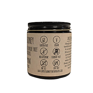 Simply Sooney Remineralizing Vegan Fluoride Free Tooth Powder Peppermint Formula I Glass Jar I Stronger Teeth I Fresh Breath I with Xylitol I Organic Ingredients