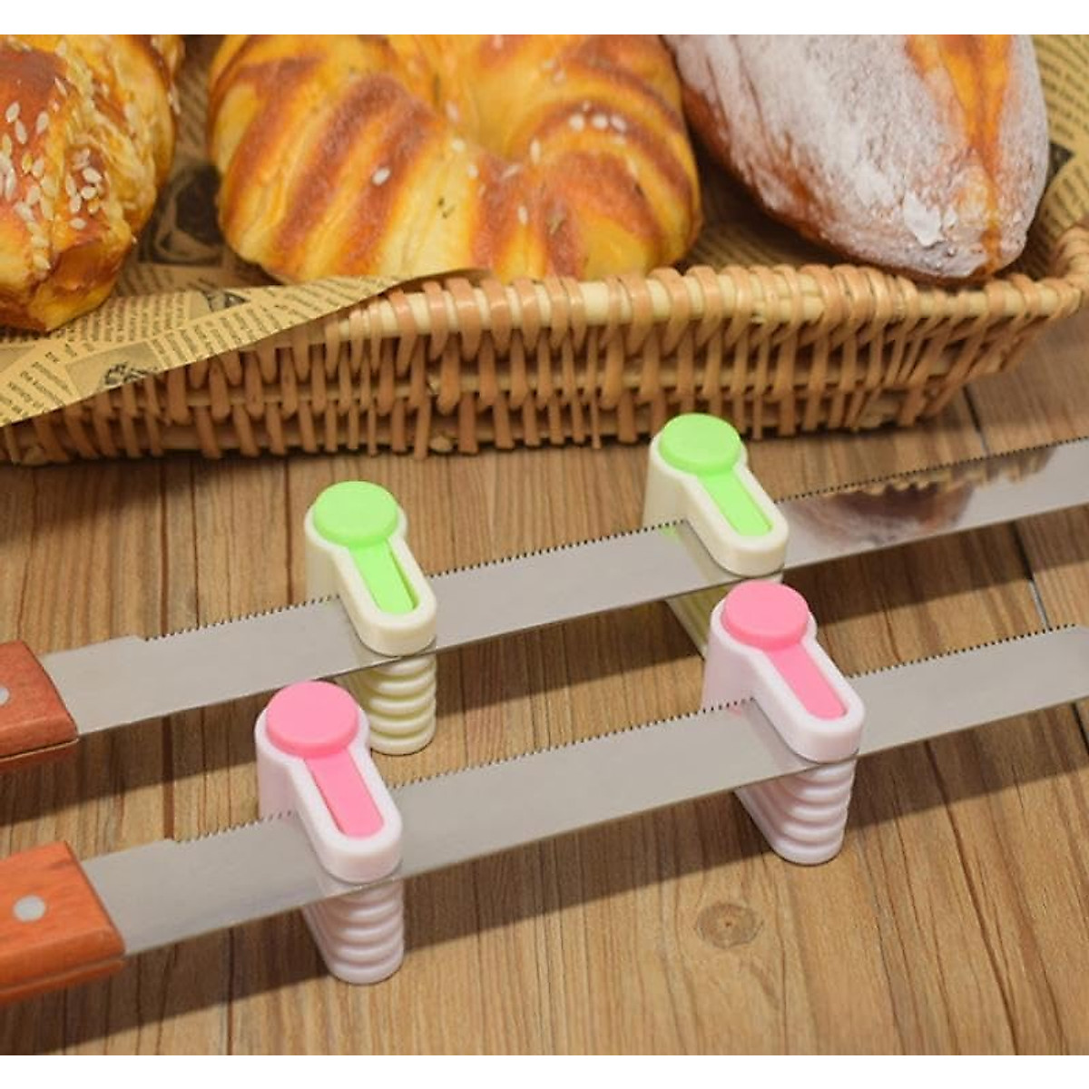 5 Pcs DIY Cake Slicer, Bread Cutter Slice Adjustable 5 Layers, Bread Cake Segmentation Toast Slice Layered Auxiliary Divider