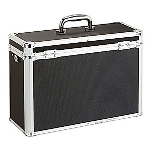 Vaultz File Organizer Storage Box - 14 x 7.25 x 12 Inch Legal Size, Portable Locking Storage Totes with Dual Combination Locks for Filing Office Documents - Black