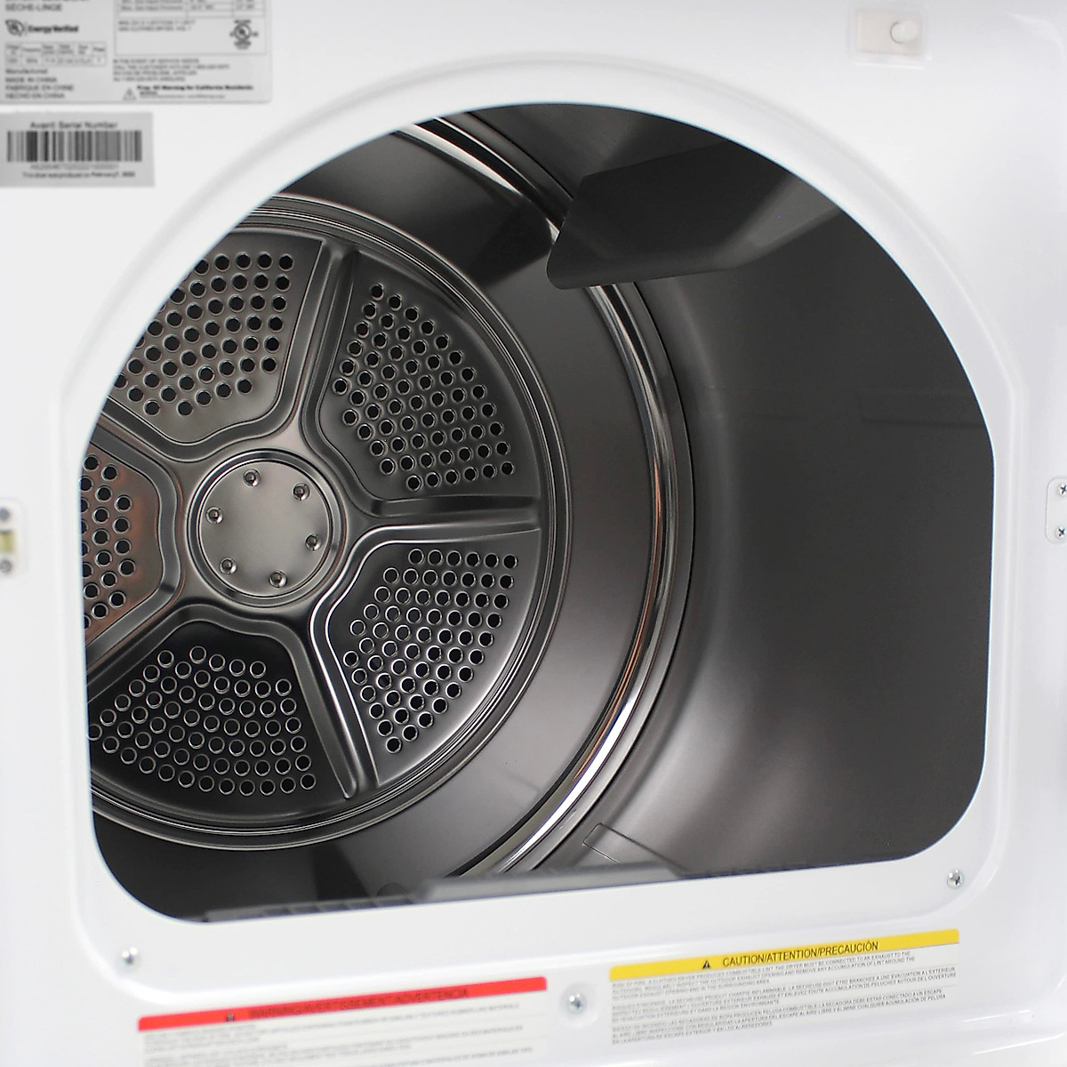 Avanti Front Load Free Standing Natural Gas Clothes Dryer Machine, Full Size 10 Automatic Cycles with Dryness Settings and Reversible Door Option, 6.7 cu.ft. , White