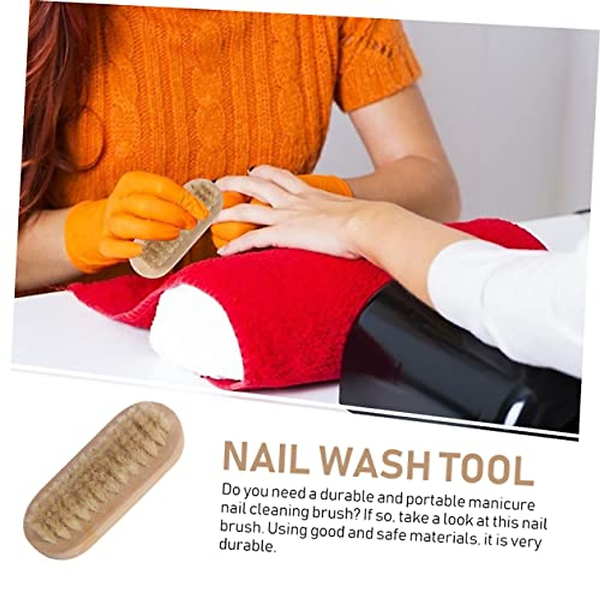 minkissy Nail Cleaning Brush Manicure Brushes for Nails De Uñas Acrilicas Nail Polish Clean up Brush Cleansers Household Nail Clean up Brush Nail Brush Wooden Natural