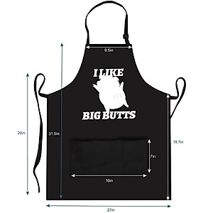 KITCHEPOOL Funny Apron for Men, Chef Aprons for Women with 3 Pockets - Mens Gifts For Christmas - Adjustable Bid Kitchen Aprons for Chef, Cooking Apron for BBQ, Baking - Little Pig