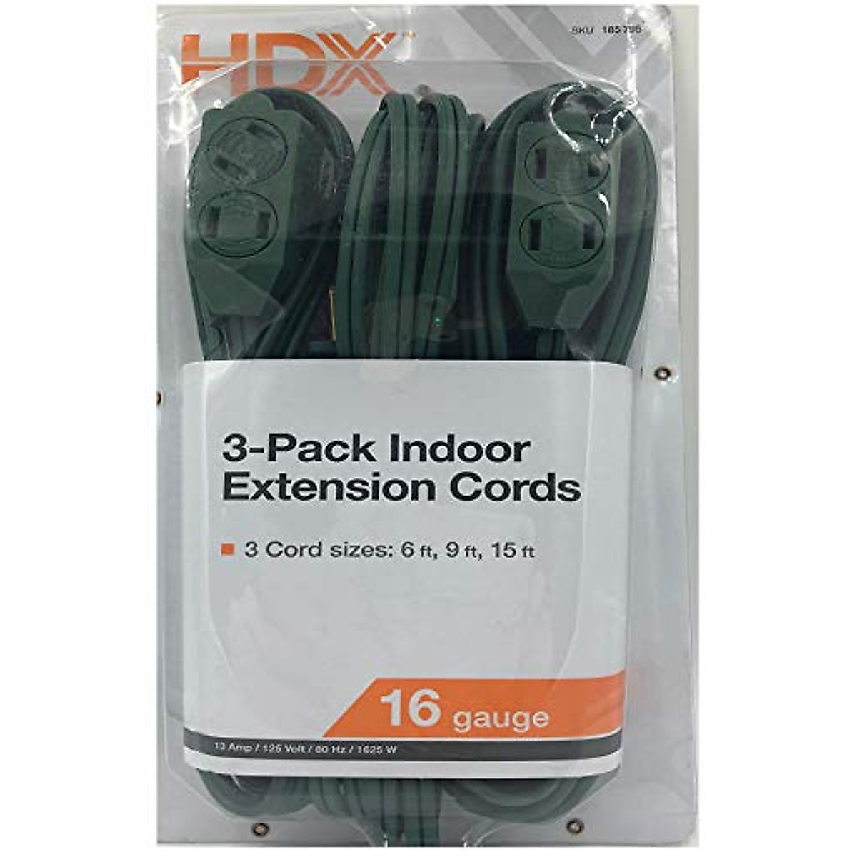 Home Depot 6/9/15 foot 16/2 Indoor Extension Cord (3-Pack) Green