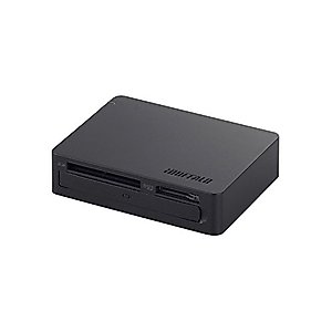 Buffalo BSCR25TU3BK USB 3.0 High Speed Transfer Card Reader, High-End Model, Black