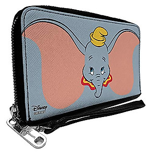 Buckle-Down Women's PU Zip Around Wallet Rectangle-Dumbo, 7.5"x4.5"