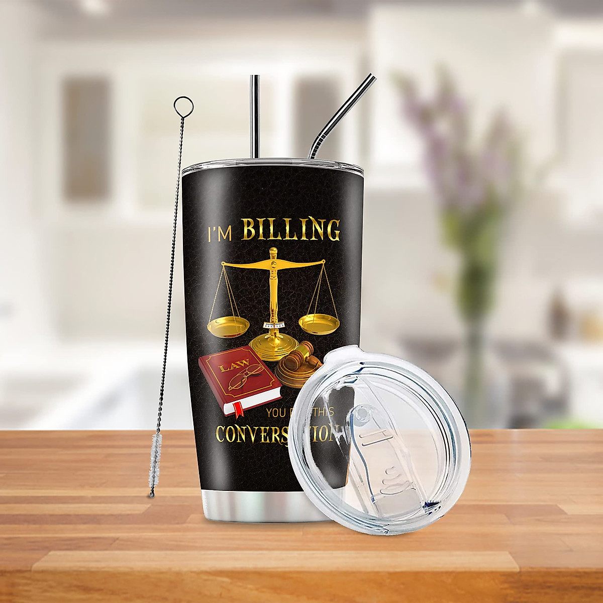 Lawyer Gifts for Men Women Coffee Tumbler 20oz Attorney Insulated Cup, I'm Billing You For This Conversation Tumbler Cup, Law School Gifts Law Practitioners Graduation Ideas Gifts Mug