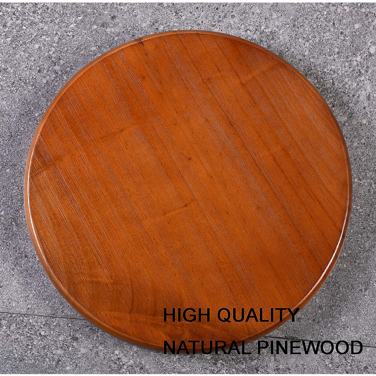 Topower Industrial Retro Vintage Farm Wooden Tractor Stool Kitchen Swivel Height Adjustable bar Stool (Dark Brown)