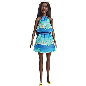 Barbie Loves The Ocean Beach-Themed Doll (11.5-inch Brunette), Made from Recycled Plastics, Wearing Fashion & Accessories, Gift for 3 to 7 Year Olds