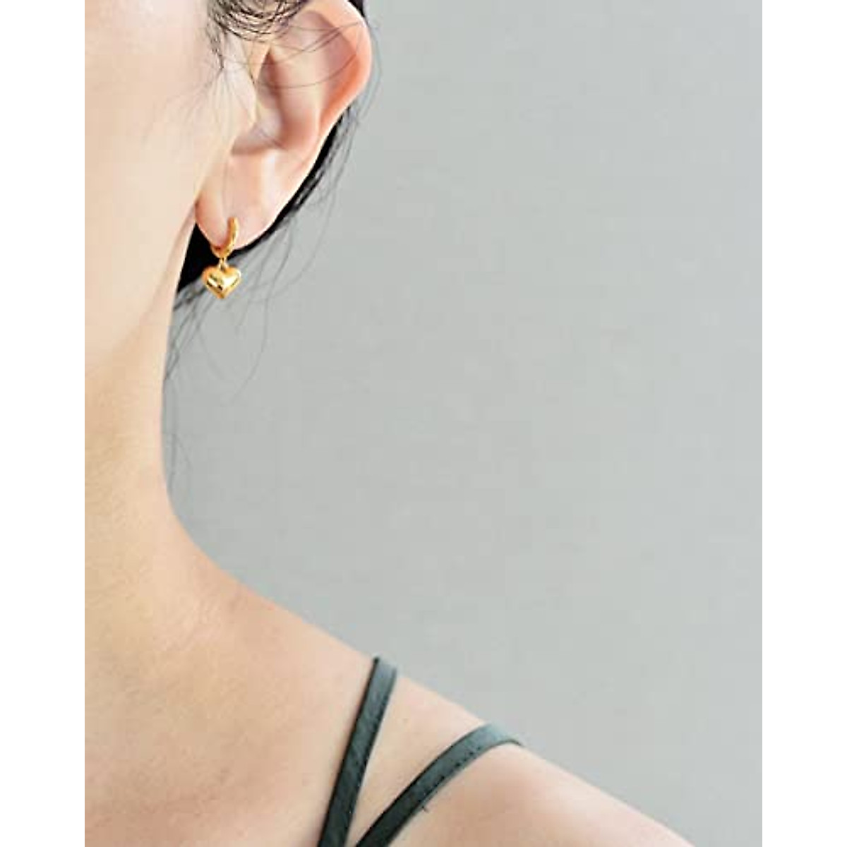 Dainty Puffy Heart Huggie Hoop Earrings • Gold Silver Rose Hoops • 3D Heart • Love Heart Dangle Earrings • Gift for Her • Minimalist 274